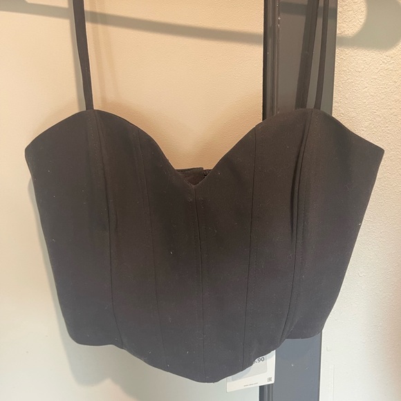 Zara | Tops | Zara Black Cropped Corset Top | Poshmark